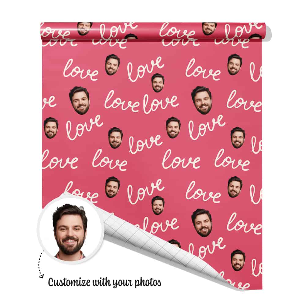 Valentine Wrapping Paper With Your Face On It